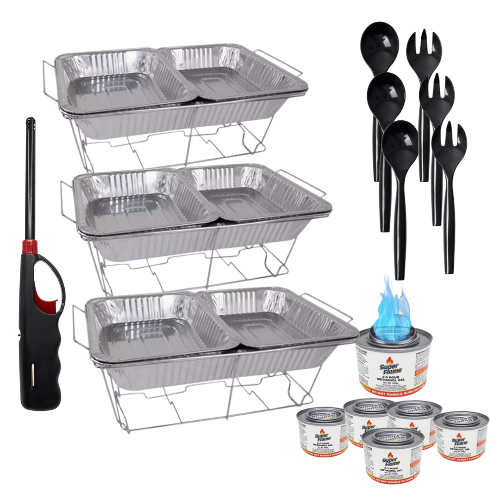 Aluminum Chafing Dish Buffet Serving Kit 24PCs | OOSS – OnlyOneStopShop