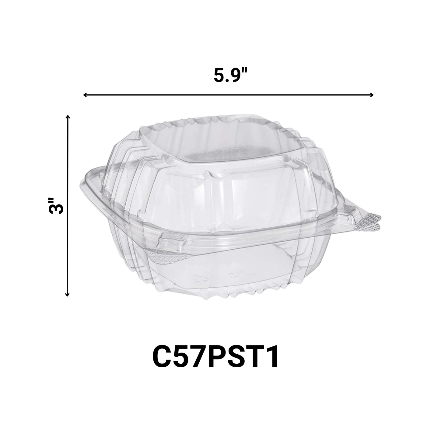 ClearSeal 6" Hinged Lid Plastic Container | Dart #C57PST1 – OnlyOneStopShop