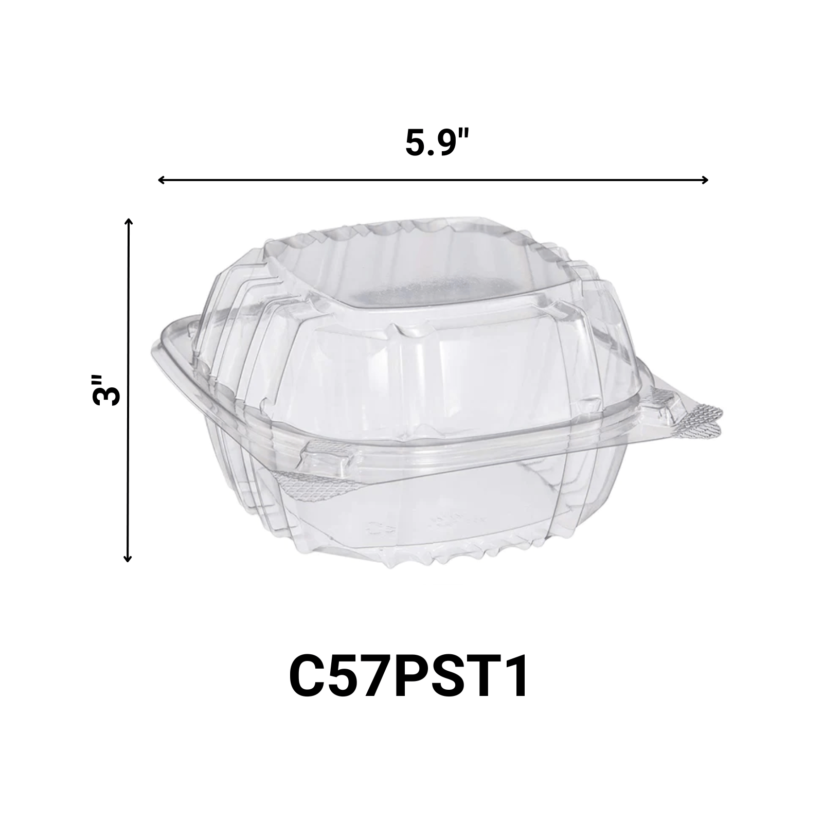 ClearSeal 6" Hinged Lid Plastic Container | Dart #C57PST1 – OnlyOneStopShop