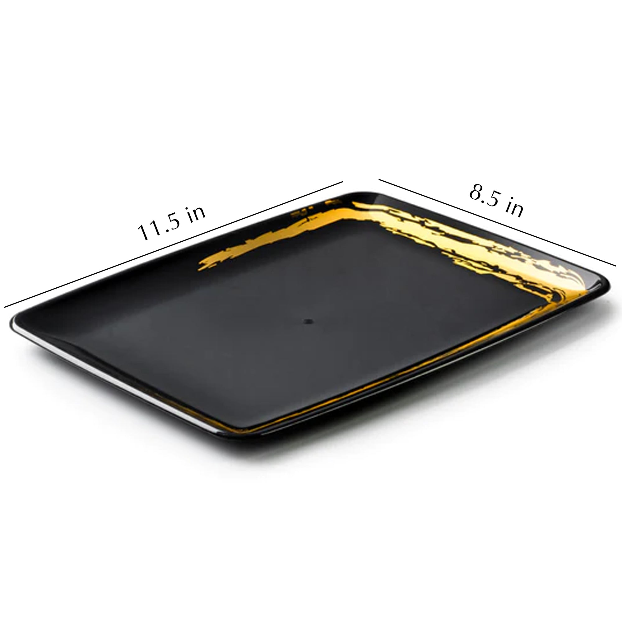 Whisk Collection Black Rectangle Serving Tray Gold Accent 8" x 11" 2pc – OnlyOneStopShop