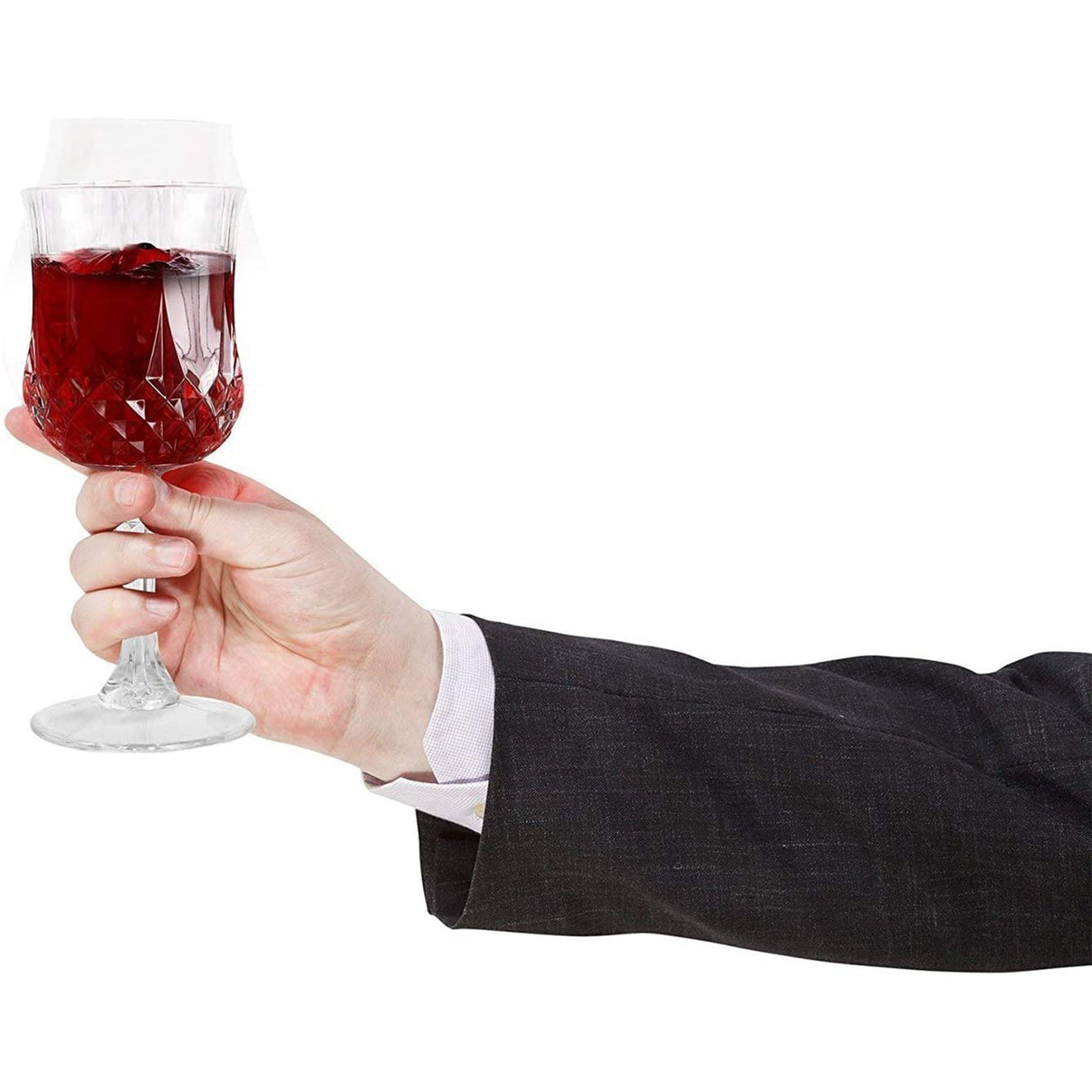 Simcha Collection Crystal Like Elegant Plastic Wine Glasses 8 oz ...